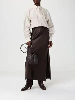Brunello Cucinelli Smooth Calfskin Bucket Bag - Brown
