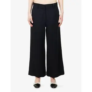 Max Mara Straight-leg Cotton-blend Trousers - Black