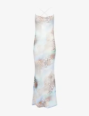 GRACEJACOB Oceana Backless Mesh Maxi Dress