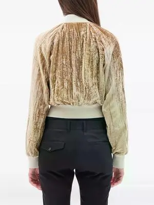 ANN DEMEULEMEESTER Arya Froissé Velvet Bombe Jacket - Neutrals