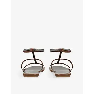 PEDRO GARCIA Enola Embellished Flat Leather Sandals
