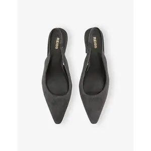 REISS Lorena Suede Slingback Courts - Grey
