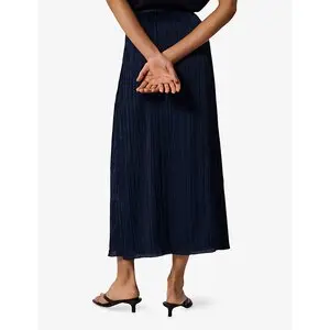 Whistles Plisse Column Woven Midi Skirt