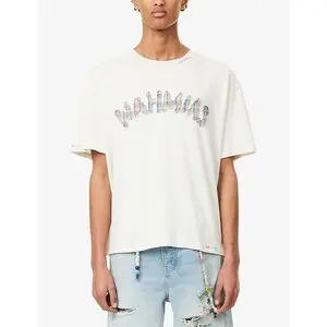 NAHMIAS Dusty Rainbow Logo-embroidered Cotton-jersey T-shirt - Egg White