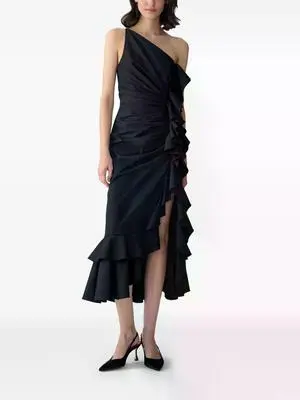 Carolina Herrera One-shoulder Ruffled Midi Dress