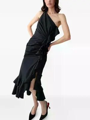 Carolina Herrera One-shoulder Ruffled Midi Dress