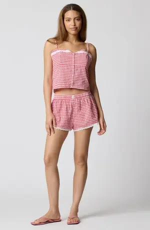 FLORENCE BY MILLS Stretch Cotton Boxer - Red Gingham