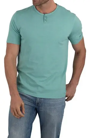 DEVIL-DOG DUNGAREES Short Sleeve Henley - Beach Glass