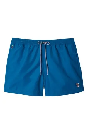 Paul Smith Zebra Logo Swim Trunks Cobalt Blue