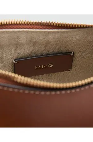 Mango Oval Faux- Shoulder Bag - Leather