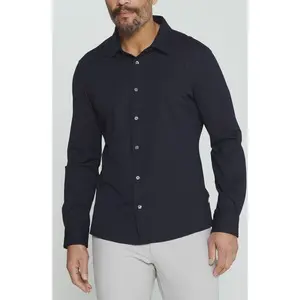 7 Diamonds Ferris Seersucker Button-up Shirt - Navy