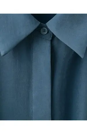 Mango Belted Shirtdress - Blue
