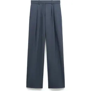 Mango Pleated Straight-leg Suit Trousers