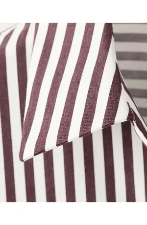 Mango Stripe Cotton Blend Shirt - Ecru