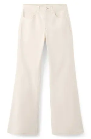 Mango Mid-rise Flare Jeans - Ecru