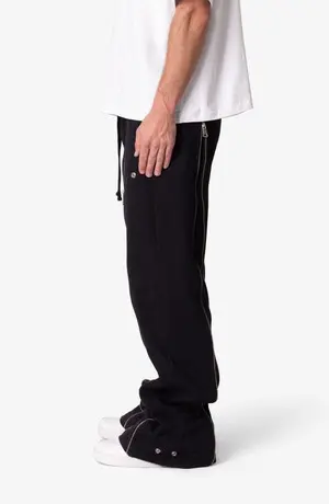 Mnml Rivet Zipper Flare Leg Sweatpants