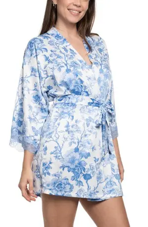IN BLOOM BY JONQUIL Molleigh Toile Print Satin Wrap - Ivory