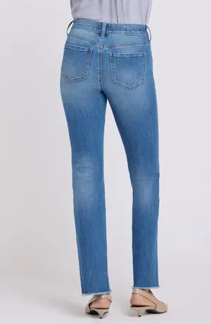 NYDJ Barbara Frayed Hem Bootcut Jeans - Pacifica