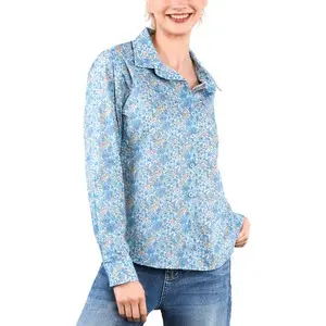 BILLY T Floral Print Roll Tab Shirt - Cool Bloom