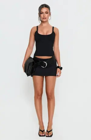 Princess Polly Kasper Scoop Neck Tank - Black