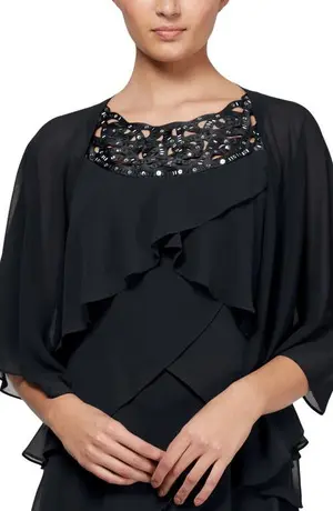 SL FASHIONS Multi Wear Shawl Black