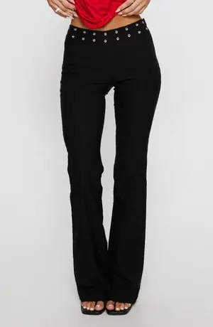 Princess Polly Yevina Grommet Waist Flare Pants