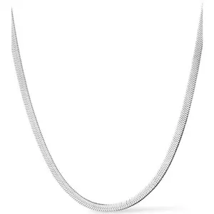 ANA LUISA Herringbone Chain Necklace - Silver