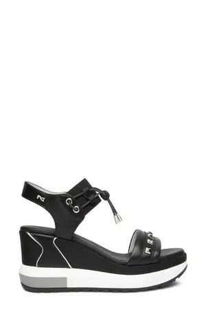 NEROGIARDINI Platform Wedge Sandal - Black