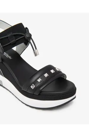 NEROGIARDINI Platform Wedge Sandal - Black