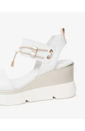 NEROGIARDINI Platform Wedge Sandal - White