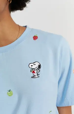 Chinti & Parker Cotton Snoopy Fruit T-shirt - Light Blue