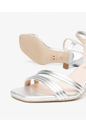NEROGIARDINI Ankle Strap Sandal - Silver