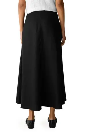 Eileen Fisher A-line Organic Linen Midi Skirt