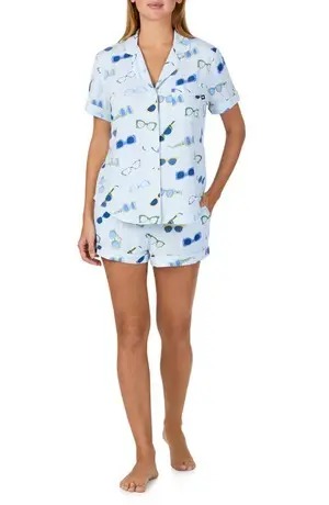 Kate Spade New York Print Short Pajamas Blue Grid