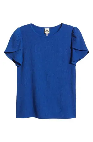 Anne Klein Tulip Sleeve Pebble Knit Top - Santorini Blue