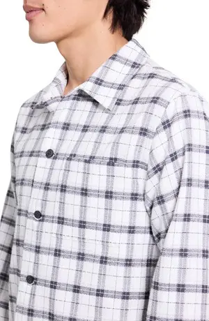 Theory Button-up In Checked Cotton Shirt