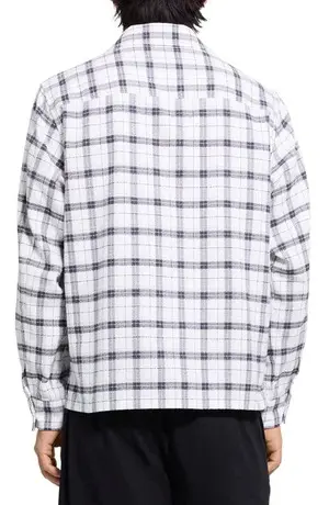 Theory Button-up In Checked Cotton Shirt
