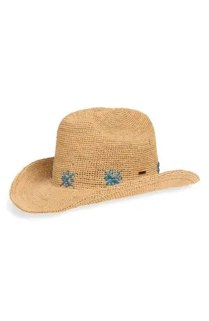 Brixton Odessa Packable Straw Cowboy Hat - Tan