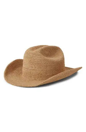 Brixton Odessa Packable Straw Cowboy Hat - Tan