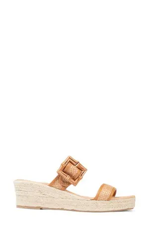 PATRICIA GREEN Soleil Bamboo Buckle Espadrille Wedge Sandal