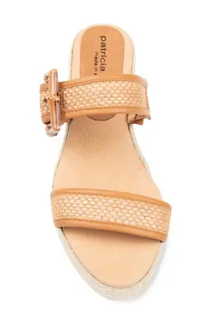PATRICIA GREEN Soleil Bamboo Buckle Espadrille Wedge Sandal