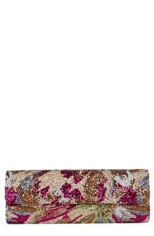 Jeffrey Campbell Sequin Clutch - Brown Multi