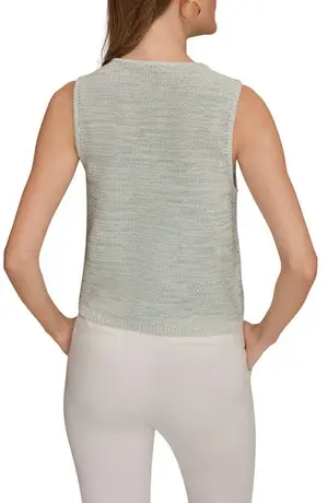 Donna Karan New York Sleeveless Space Dye Cotton Blend Vest