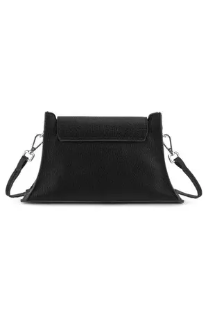 BEHNO Mini Winnie Pebble Leather Crossbody Bag - Black