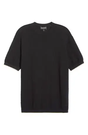 Emporio Armani Tipped Chevron Knit T-shirt - Navy