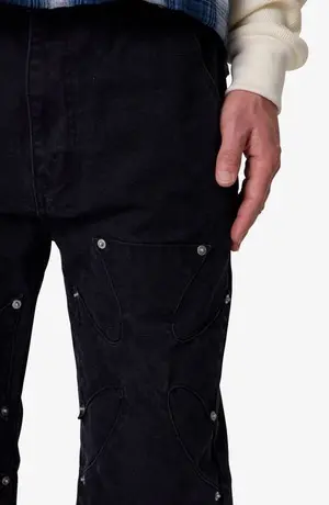 Mnml Iron Cross Baggy Flare Jeans
