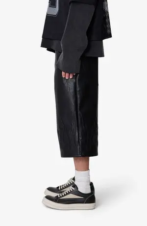 Mnml Ultra Baggy Flame Appliqué Faux Leather Shorts