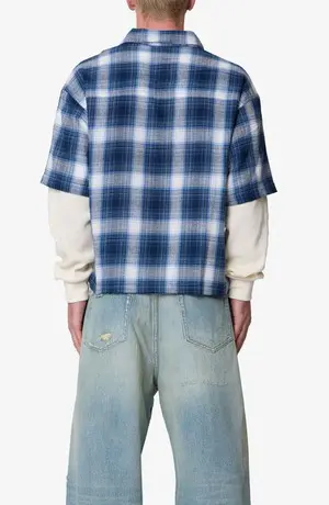 Mnml Layered Thermal Button-up Flannel Shirt