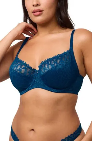 MONTELLE INTIMATES Muse Underwire Full Cup Lace Bra - Peacock