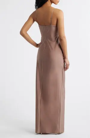 EMERALD SUNDAE Jersey Column Gown